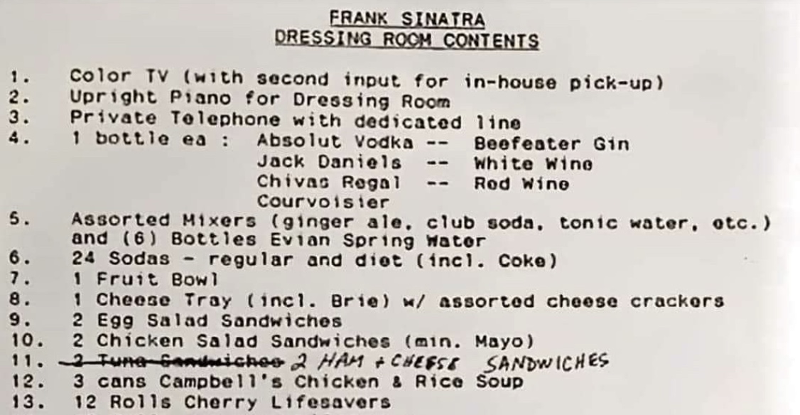 Was Frank Sinatra sich so Backstage hinstellen ließ – Das ...